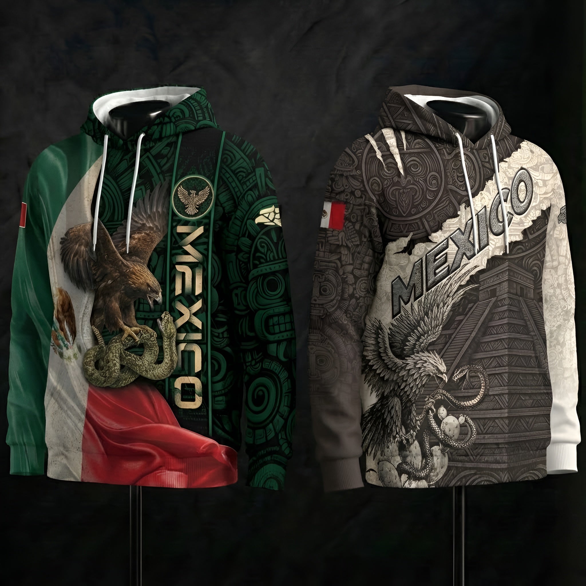 Mexico Eagle Serpent Aztec Heritage Hoodie 2-Pack Bundle – Pyramid Sto ...