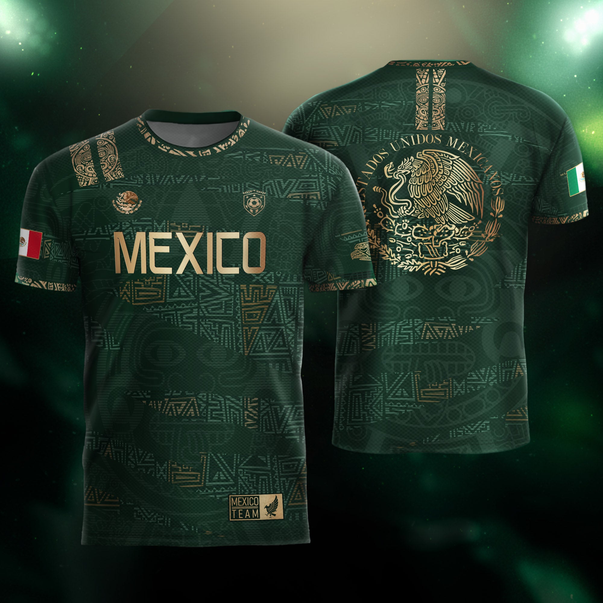 Mexico Green Gold Aztec Heritage Soccer Jersey – Grit Son Sport